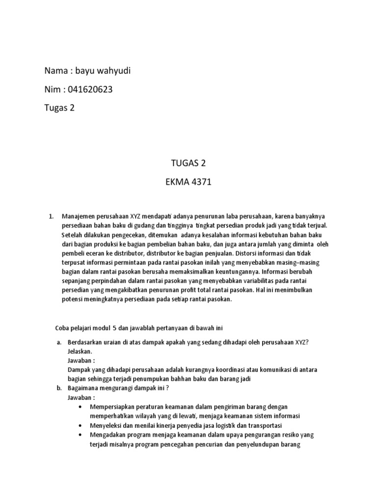 Tugas 2 Ekma 4371 | PDF