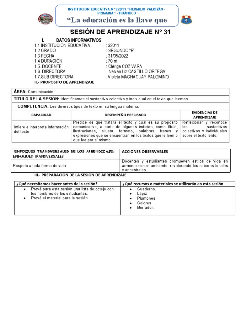 Sesión de Aprendizaje #31 Com | PDF | Modificación de comportamiento | Aprendizaje