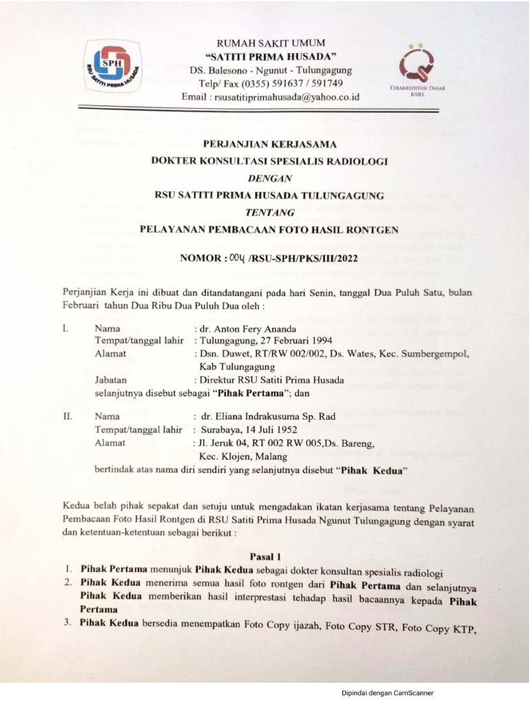 Mou Dokter Konsultan Bacaan Foto | PDF