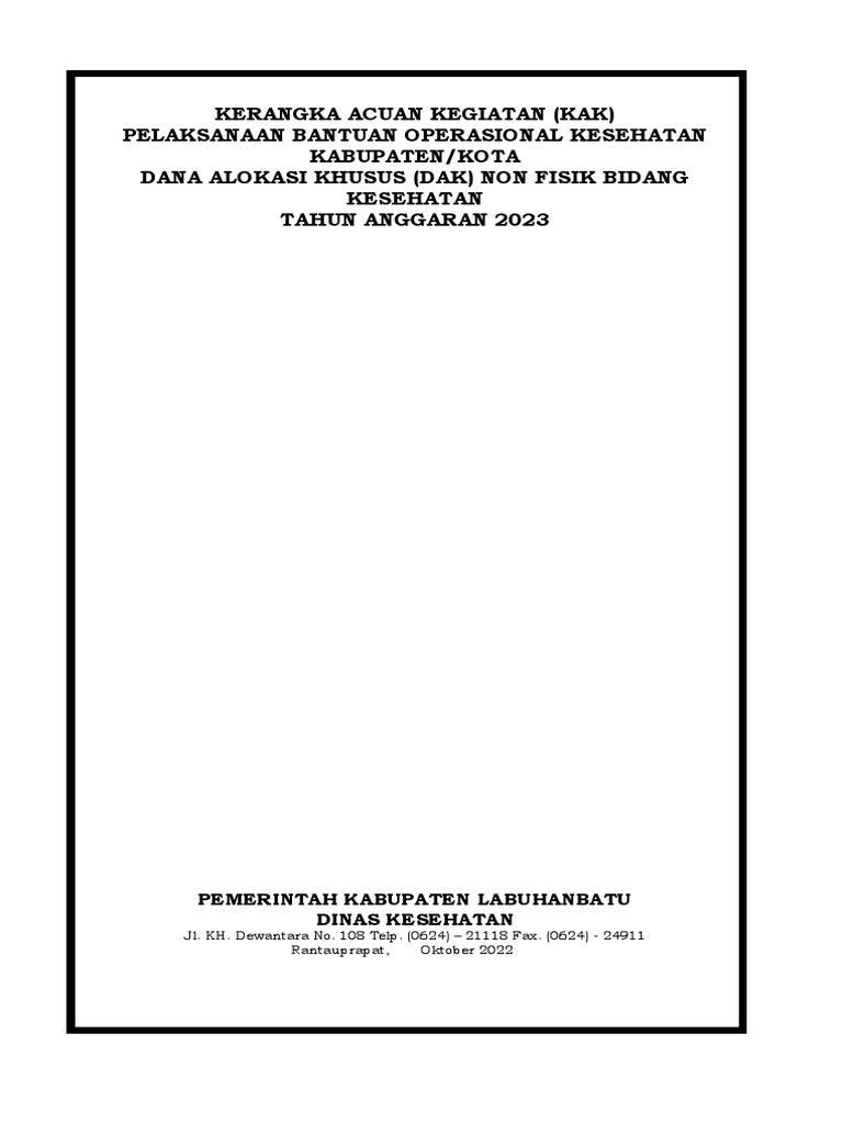 TOR PENURUNAN AKI AKB Promkes | PDF