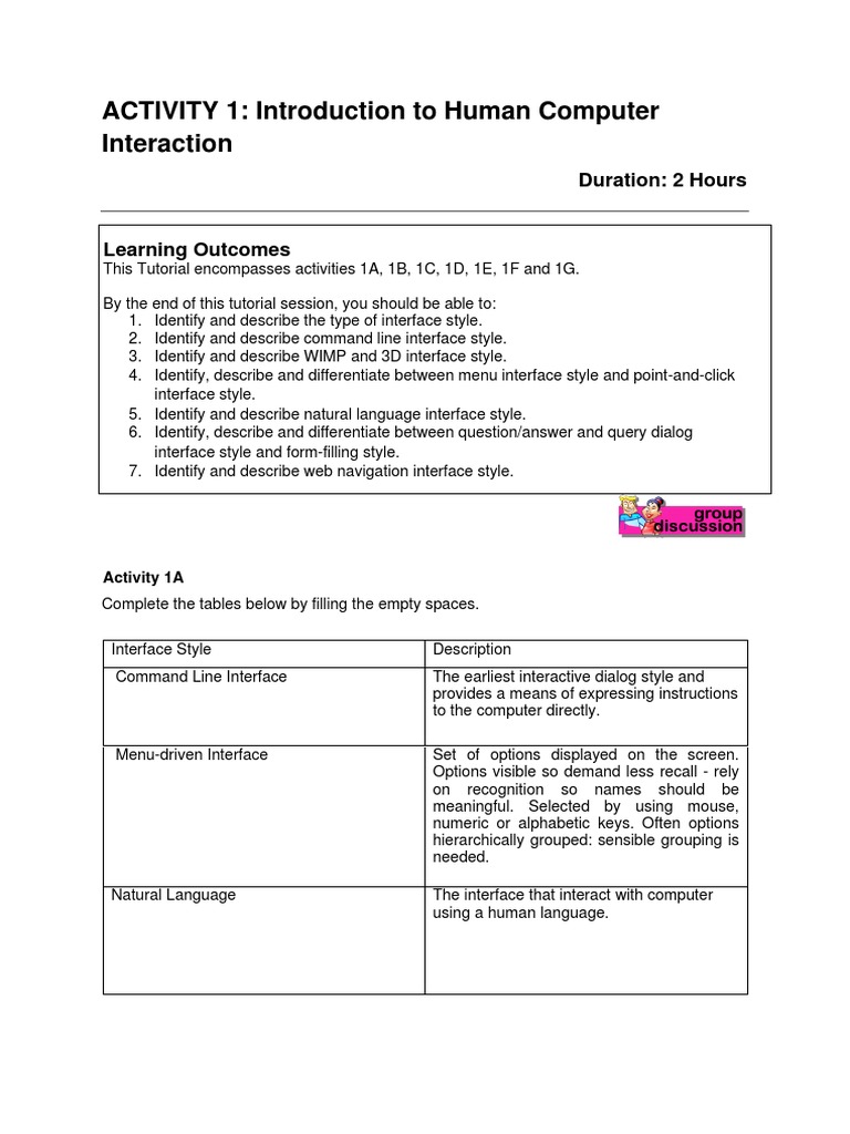 Lab Activity 1 Hci 01ddt21f1009 Pdf Graphical User Interfaces Command Line Interface 