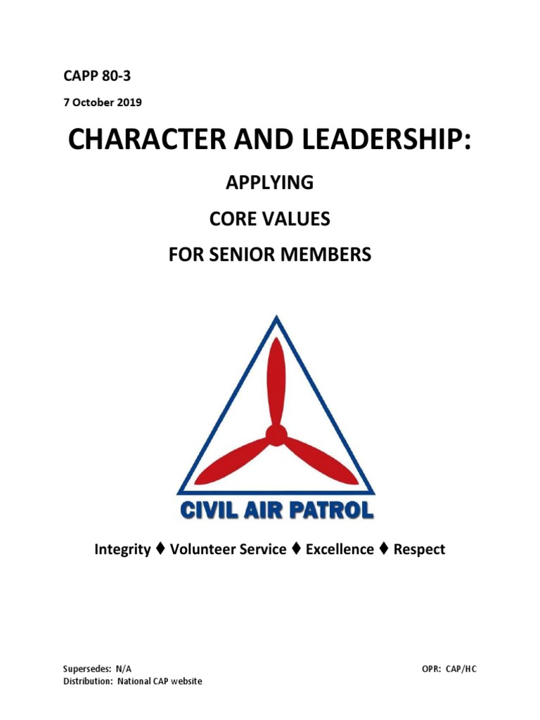 Capp 80-3 Applying Core Values Seniors | PDF | Decision Making | Civil Air Patrol