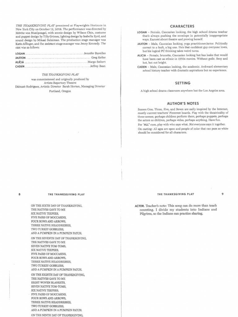 The Thanksgiving Play, by Larissa FastHorse | PDF