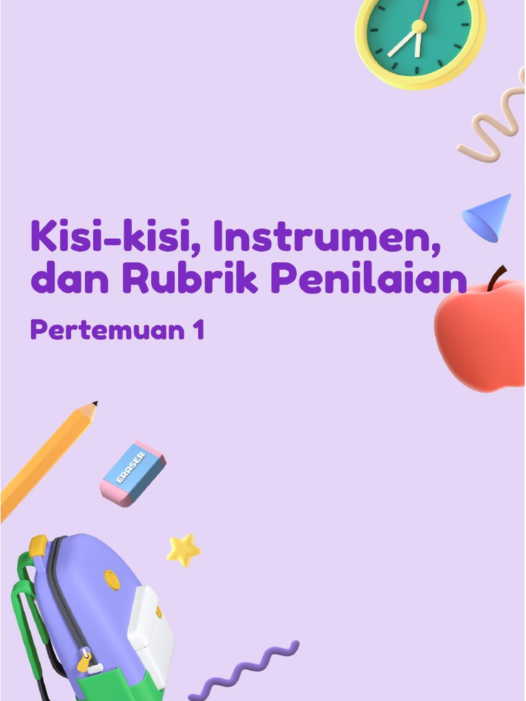Kisi-Kisi, Instrumen, Dan Rubrik Penilaian PERTEMUAN 1 | PDF