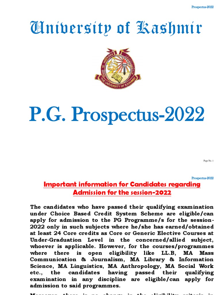 Prospectus 2022 | PDF