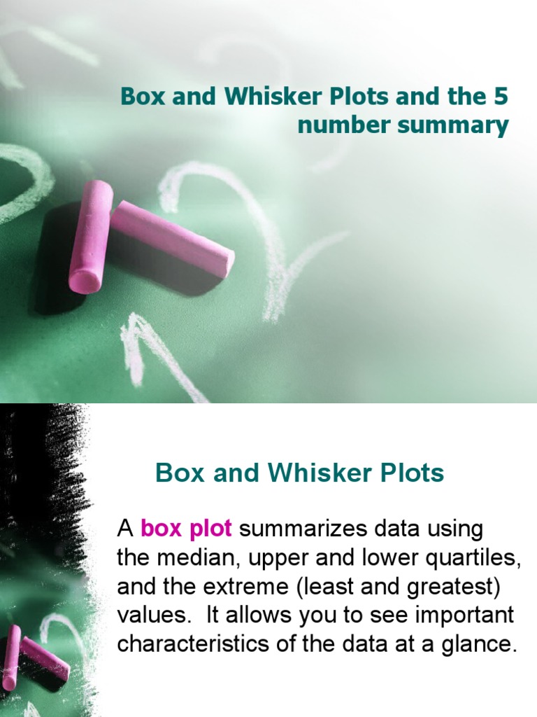 6 7 Box And Whisker Plots Pdf Quartile Descriptive Statistics