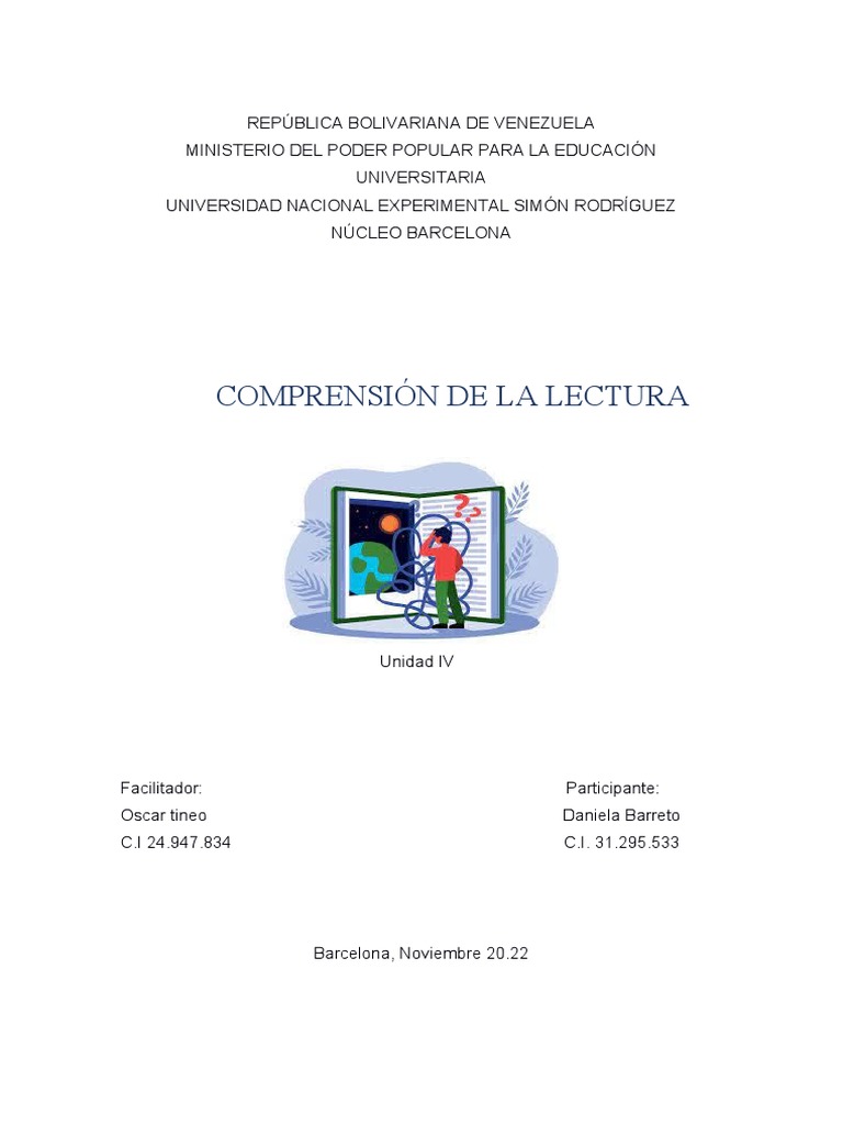 Comprension Lectora Pdf Comprensión Lectora Aprendizaje