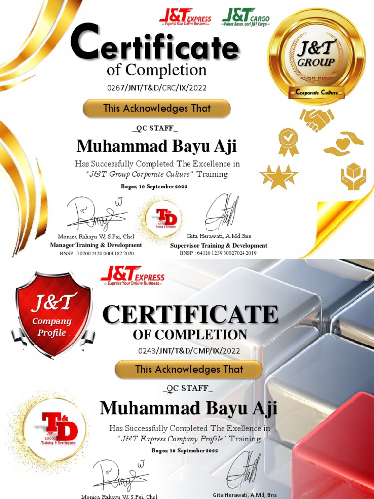 Sertifikat Bayu Aji | PDF