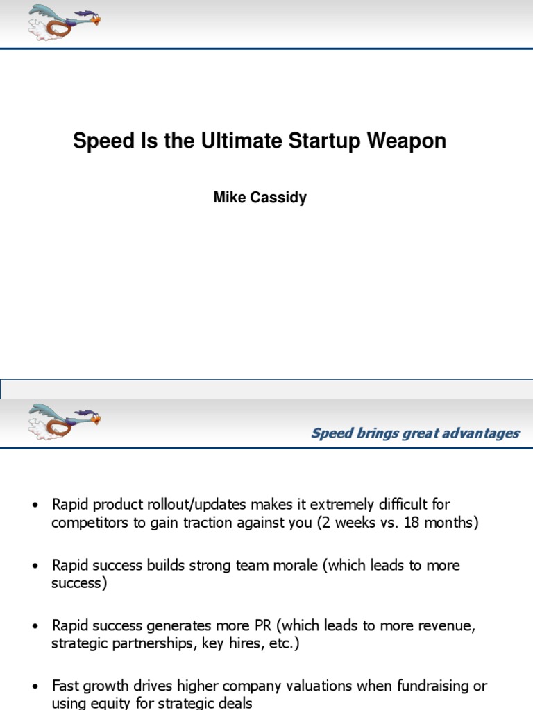 Startup Advice - Mike Cassidy Speed Strategy - 2.0 | PDF