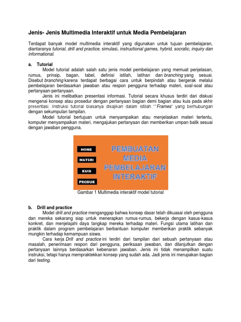 KP1 - Jenis-Jenis Desain Media Interaktif | PDF