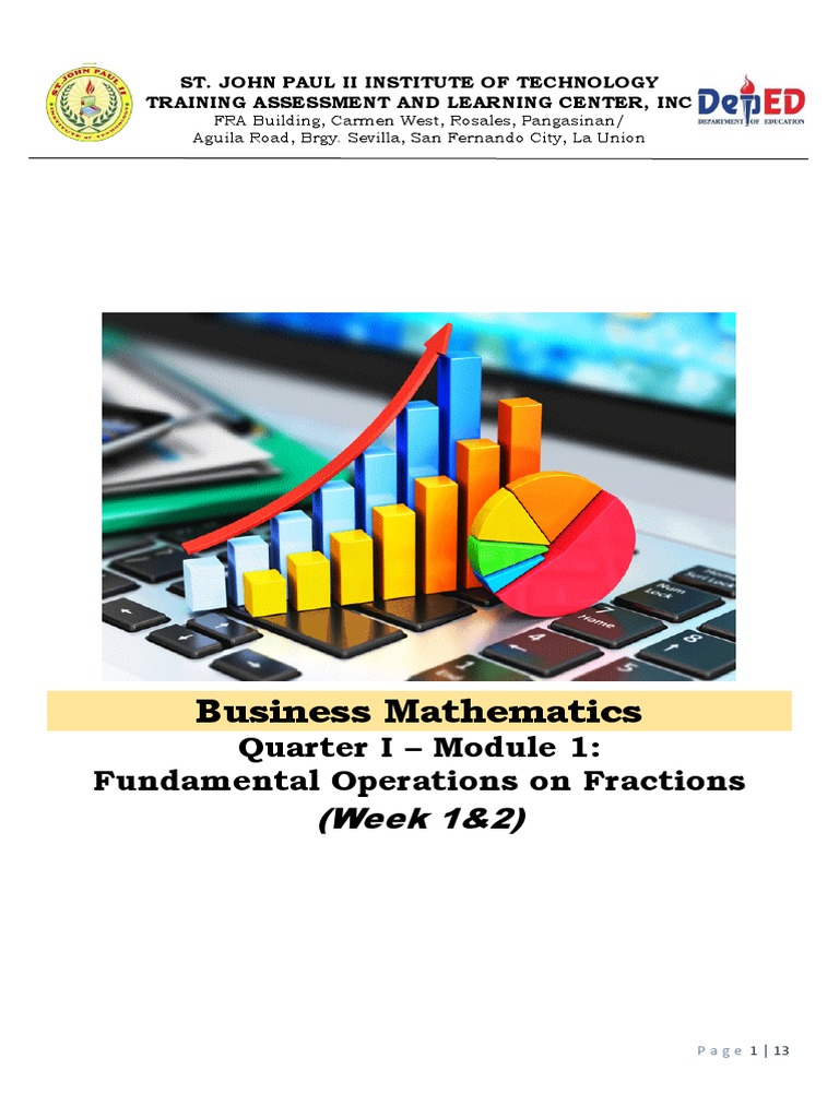Module Week 1 2 Bus Math | PDF | Division (Mathematics) | Numbers