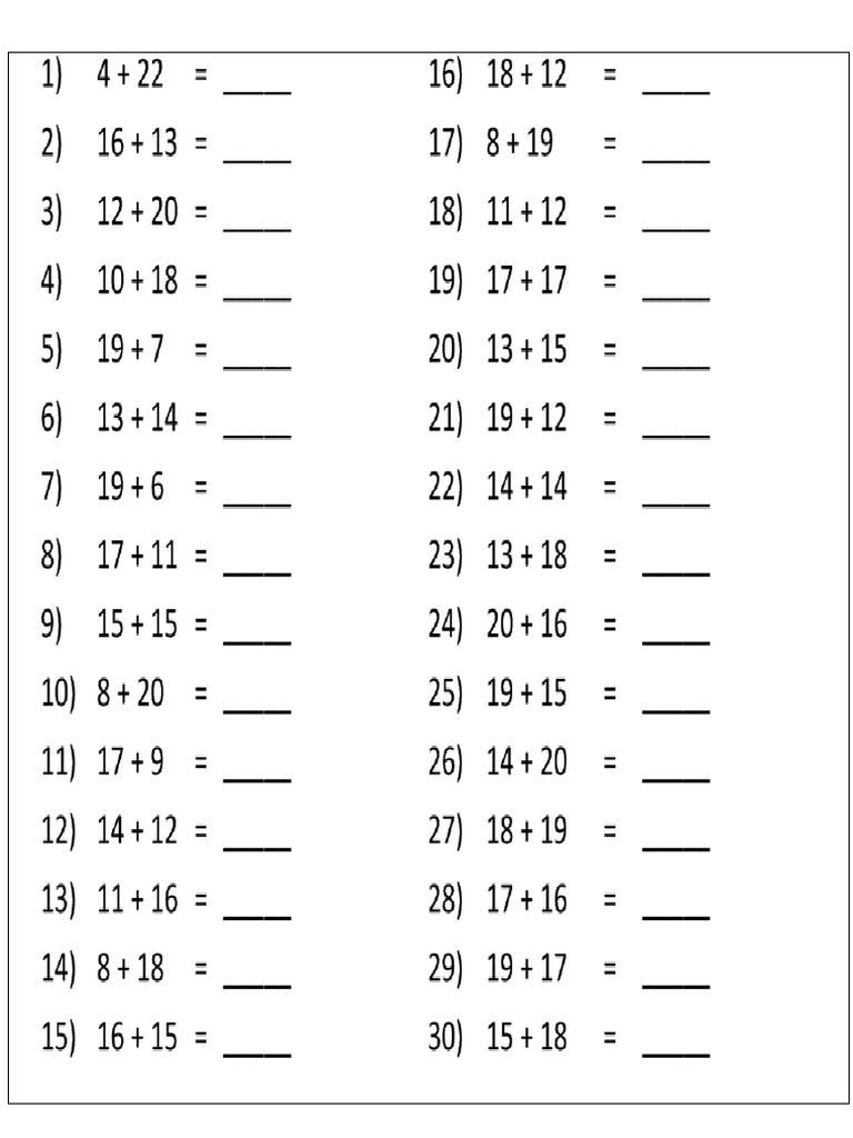 Addition and Subtraction | PDF