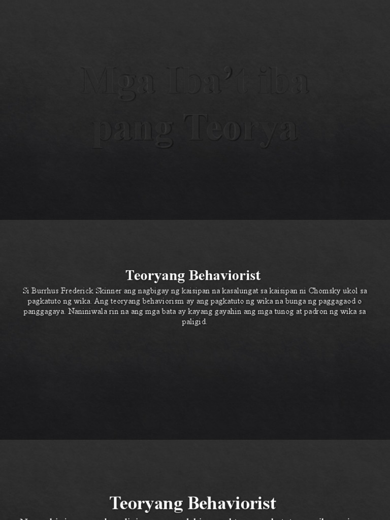 Mga Teorya NG Wika | PDF