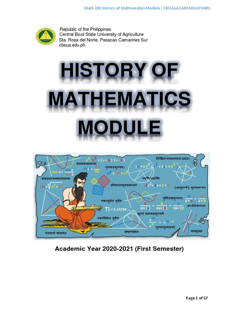 Math 100 - History of Math - Week1 6 - Module | PDF | Numbers | Mathematics