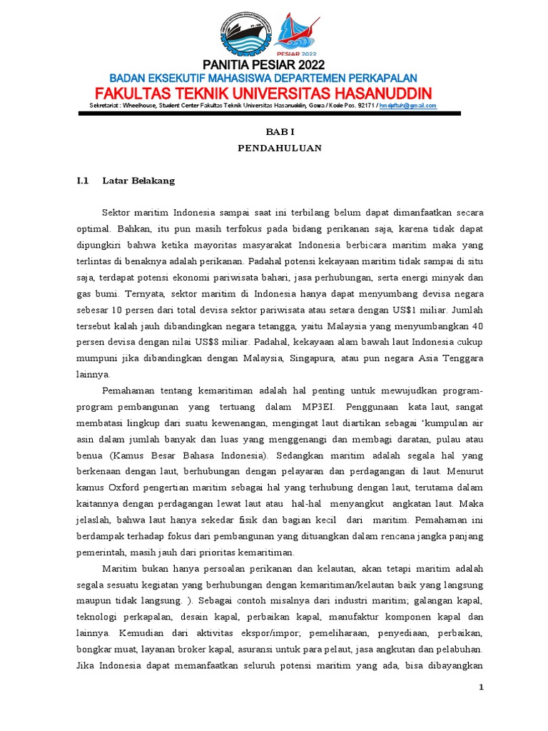 Draft Konsep PESIAR 2022 | PDF