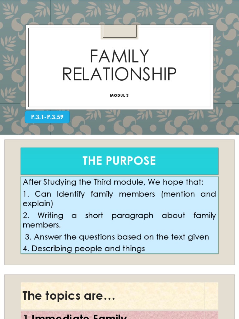 Understanding Family Relationships Module | PDF | Human Life Stages ...