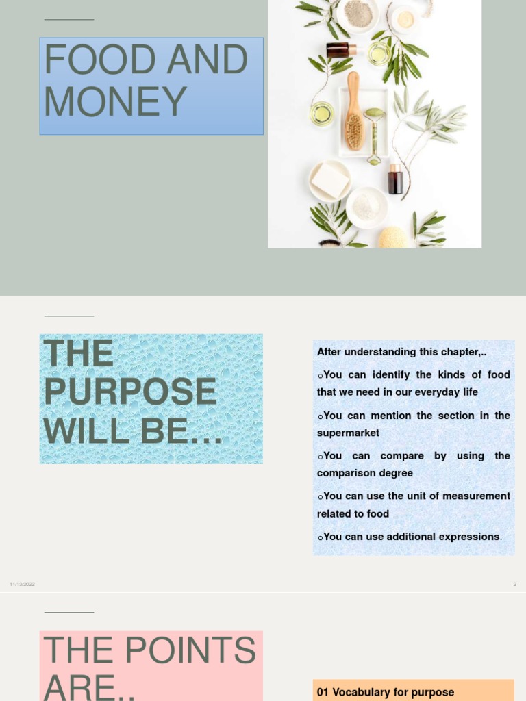 Food and Money | PDF | Foods | Grammar