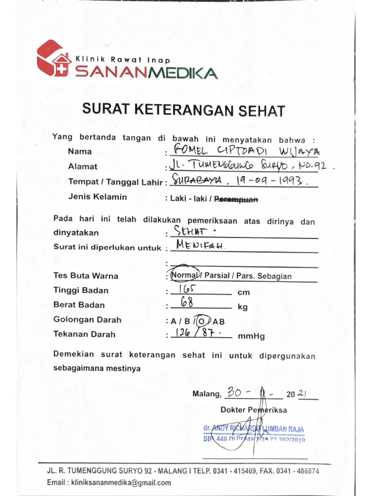 Format Surat Sehat | PDF