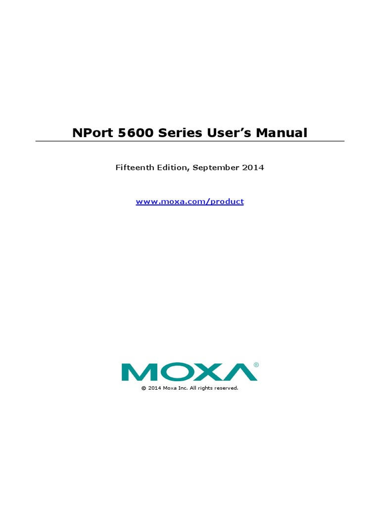 Nport 5600 Series Users Manual v15 | PDF | Ip Address | Computer Network