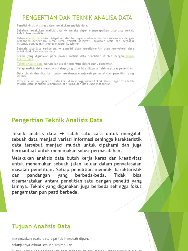 Pengertian Dan Teknik Analisa Data PDF | PDF