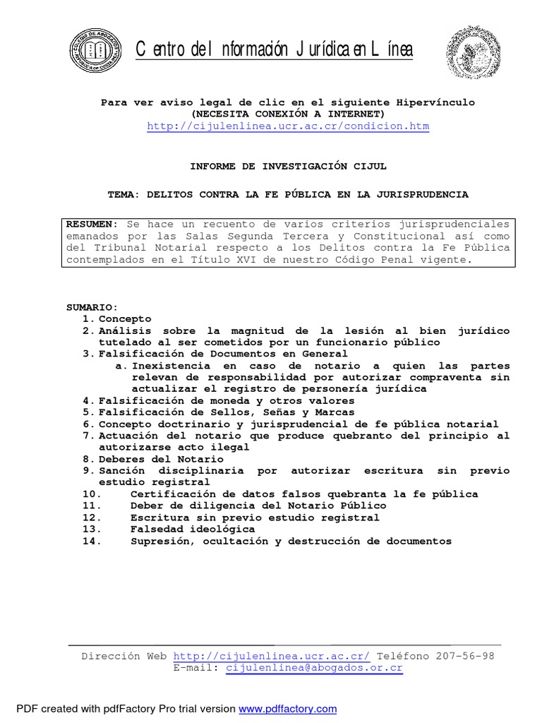 Delitos contra la Fe Pública | PDF | Derecho penal | Caso de ley