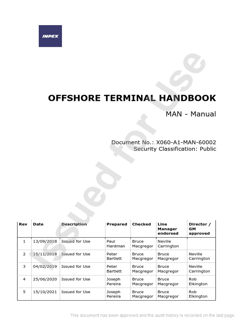 Issued For Use: Offshore Terminal Handbook | PDF | Earth Sciences