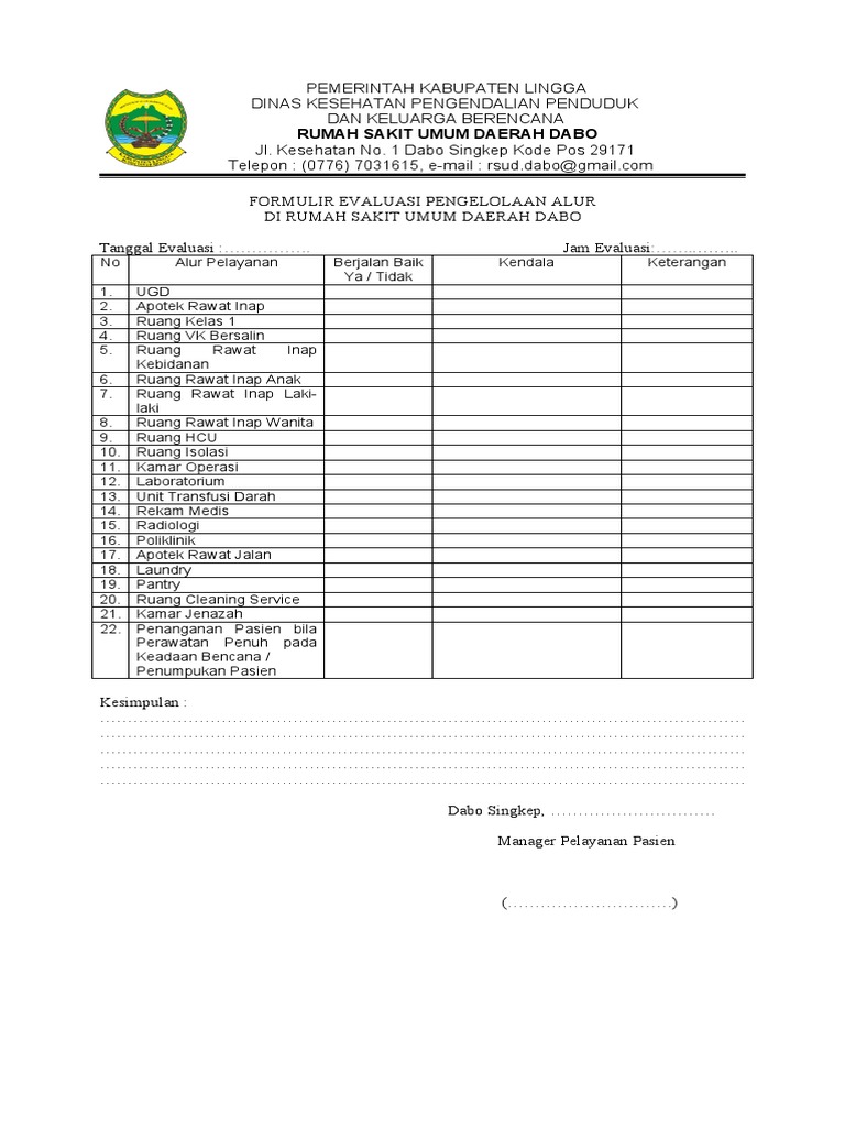 Form Evaluasi Pengelolaan Alur | PDF