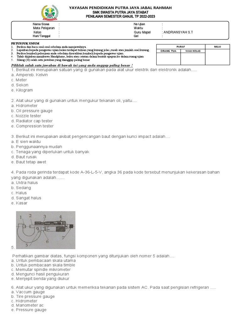 Soal Pdto Kelas 10 | PDF