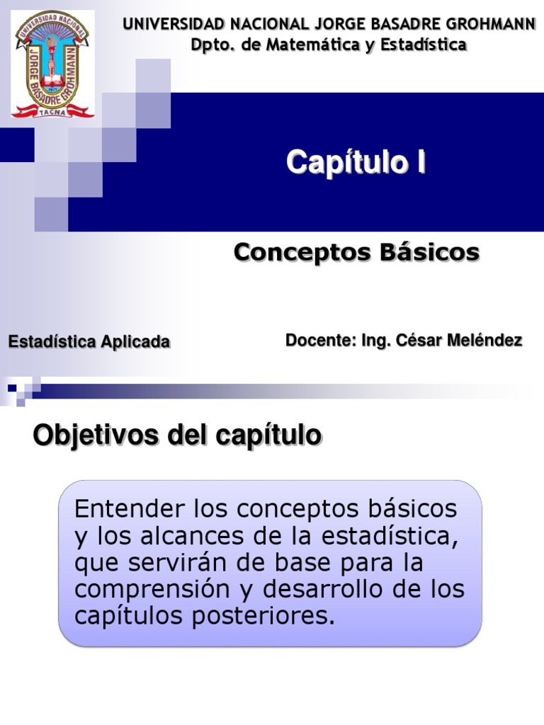 Capitulo 01. Conceptos Basicos UNJBG-ESAM | Descargar gratis PDF | Estadísticas | Muestreo ...