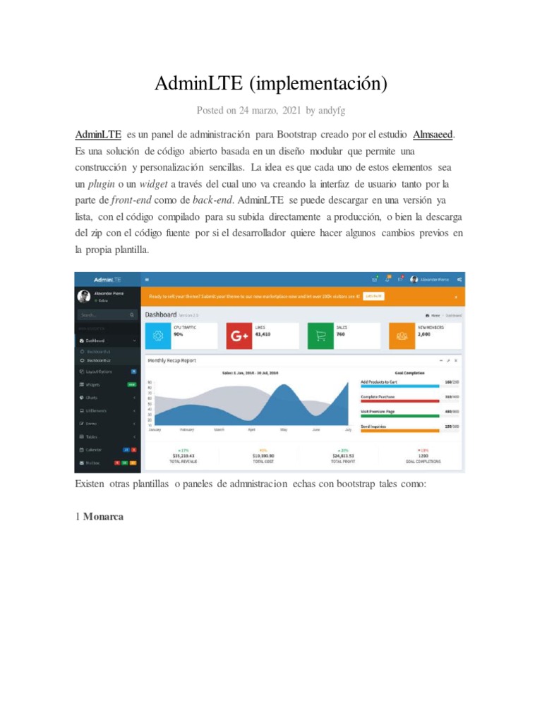 Admin LTE | PDF | Bootstrap (marco frontal) | Ciencias de la Computación