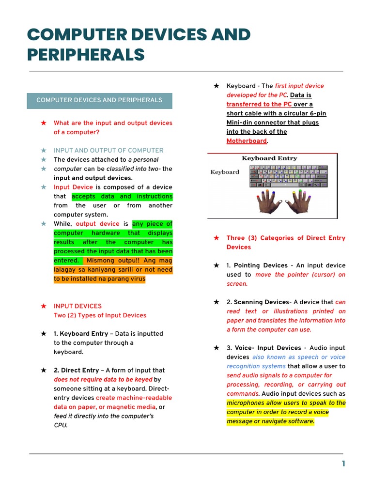 Computer Devices and Peripherals | Download Free PDF | Input/Output ... Computer Devices and Peripherals | Download Free PDF | Input/Output ...