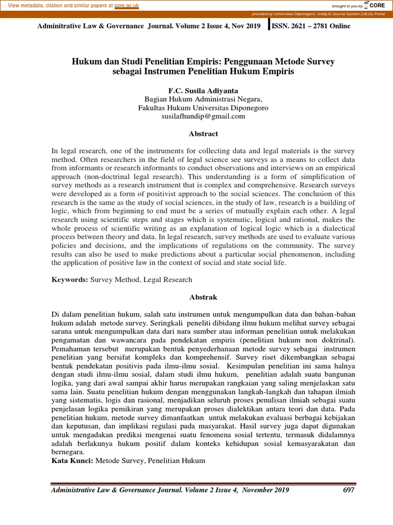 Jurnal Penelitian Survey | Download Free PDF | Science | Cognition