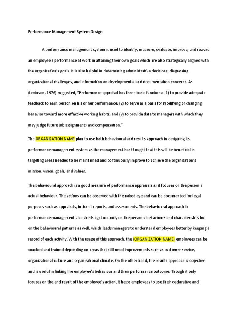 Performance Management System Design | PDF | Career & Growth