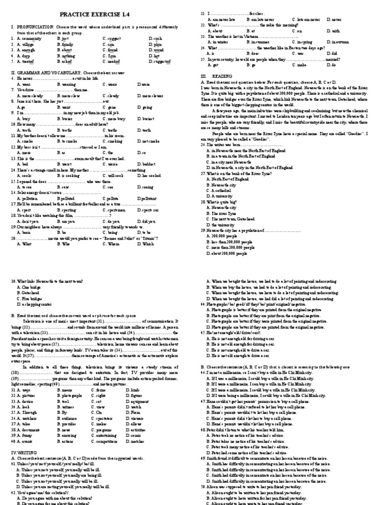 Practice Exercise 14 Pdf 