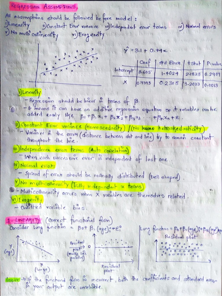 03 Regression Assumptions | PDF