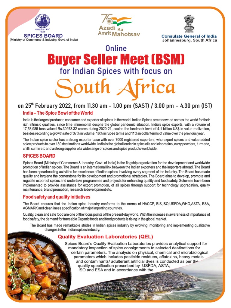 BSM - SOUTH - AFRICA - Brochure - 22 | PDF | Food Safety | Gujarat