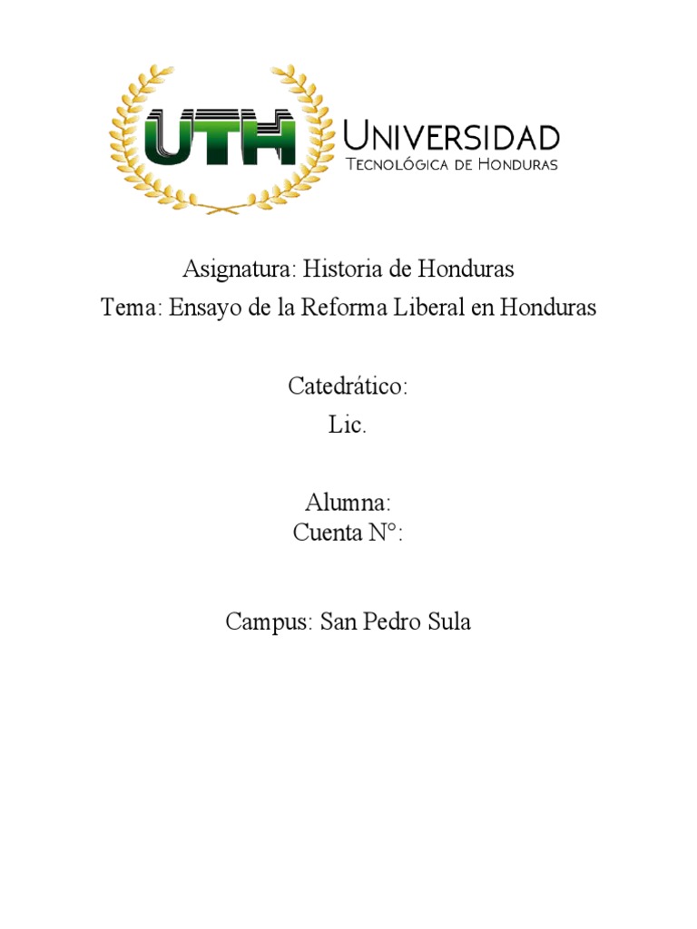 Ensayo de La Reforma Liberal en Honduras | PDF | Honduras | Guatemala