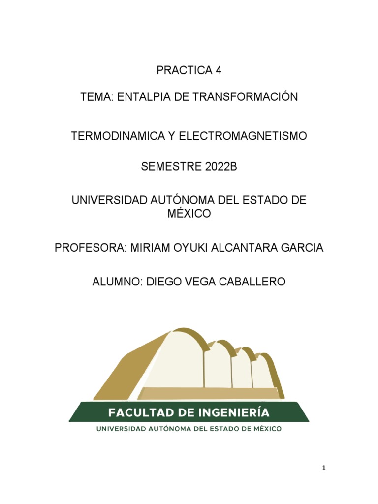 Práctica Entalpia de Transformación DVC | PDF