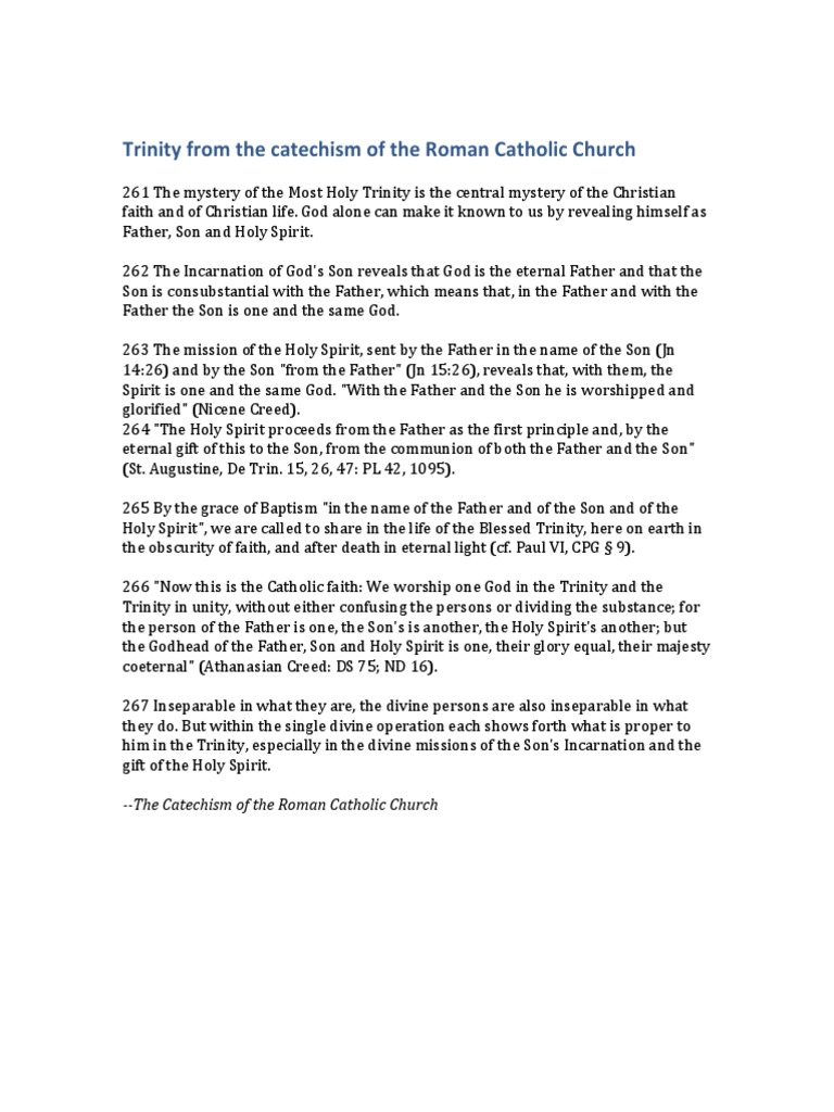 Class 2 BCT Handout Trinity Catholic Catechism | PDF | Religion ...