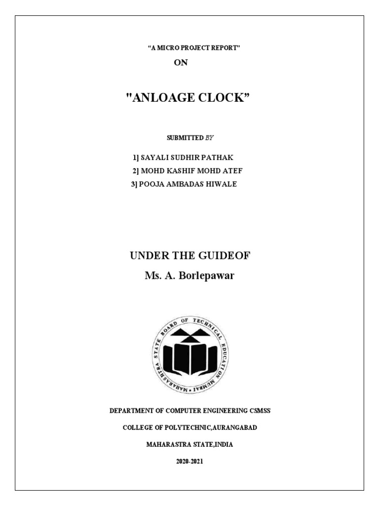 DSU Project (Anloage Clock) | PDF | Computers | Technology & Engineering