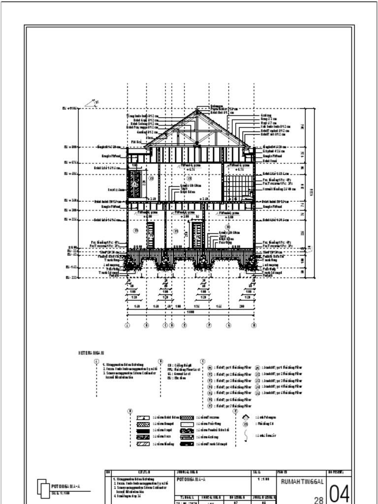 Contoh Gambar Autocad Potongan Melintang | PDF