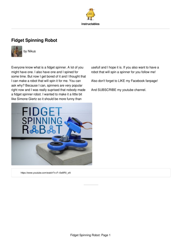 Fidget Spinning Robot | PDF