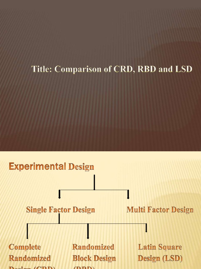 LRD CRD RBD | PDF | Experiment | Statistical Theory