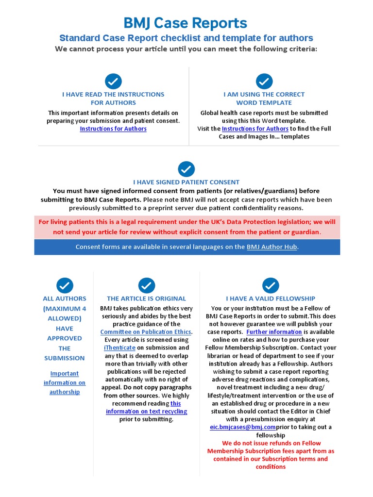 BMJ Case Reports Standard Template April 2022 | Download Free PDF | Medical Diagnosis | License