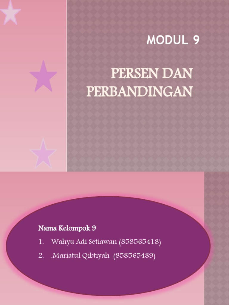Modul 9 - Persen Dan Perbandingan | PDF | Metode & Bahan Ajar