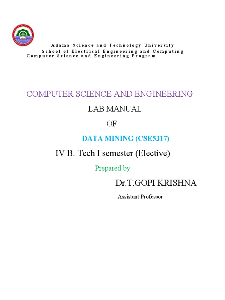 Adama Science and Technology University-Dm-Lab | PDF | Statistical Classification | Cross ...