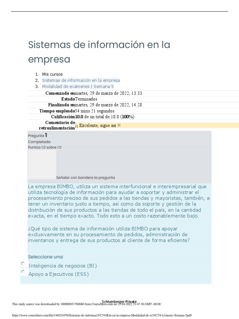 Sistemas de Informaci N en La Empresa Modalidad de Ex Menes Semana 5 PDF | PDF | Planificación ...