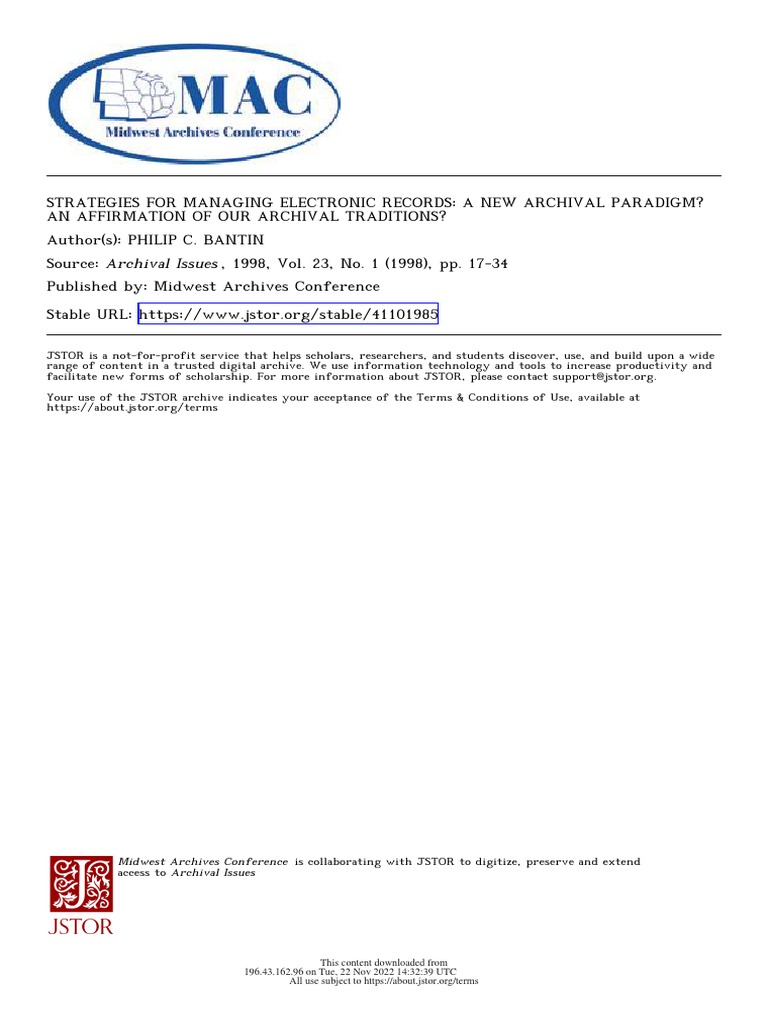 Managing Electronic Records Strategies | PDF | Records Management ...