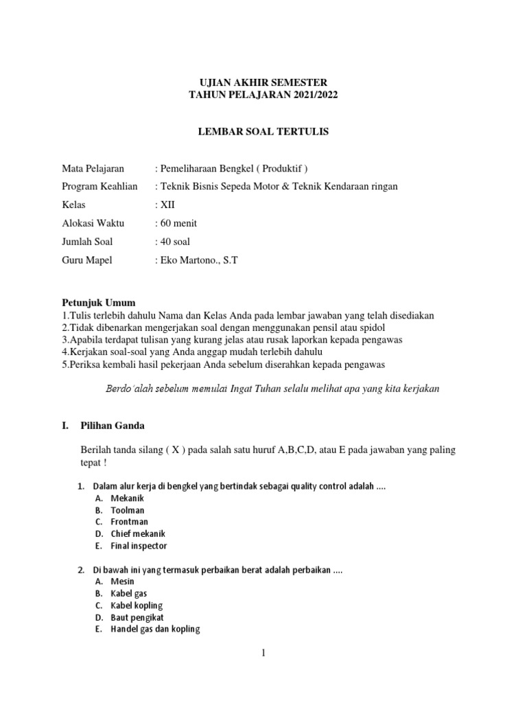 Uas SMK Sudasia Mapel PB | PDF | Teknologi & Rekayasa