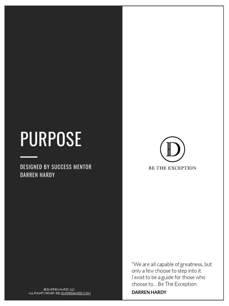 DarrenDaily My Purpose Worksheet DarrenHardy | PDF | Entrepreneurship